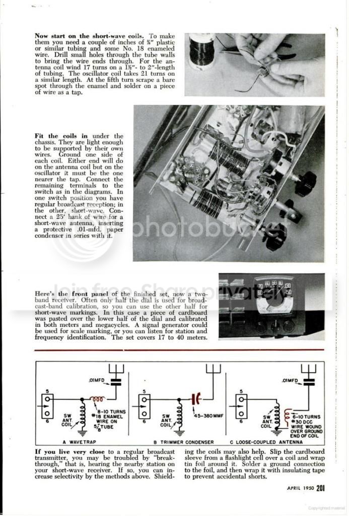 Shortwave Coils for a battery portable - Antique Radio Forums